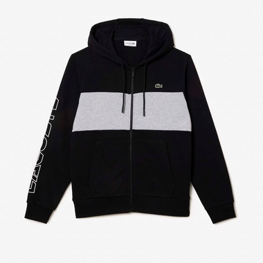 Lacoste colour block sleeve zip through hoodie store
